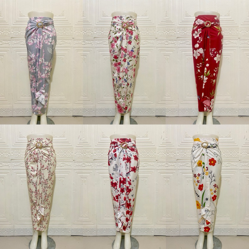 Jual Rok lilit motif bunga cantik kekinian outfit terbaru free ring ...