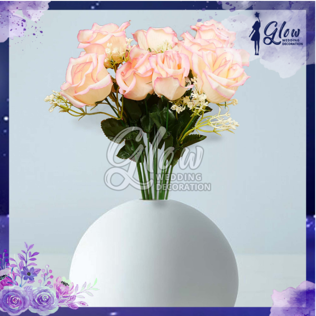 Jual Bunga Mawar Tropis Cabang 5 Premium Artificial Rose Kuncup Plastik ...