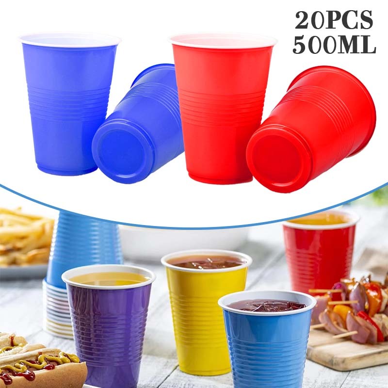 Jual 20pcs 450ml Cup Gelas Plastik Merah Red Party Cup Set Table Tennis ...