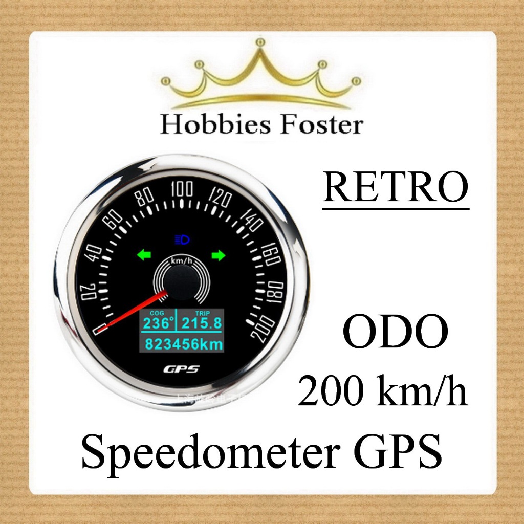 Jual Speedometer RETRO GPS Tacho SPEED RPM Gauge Motor Custom Neo ...