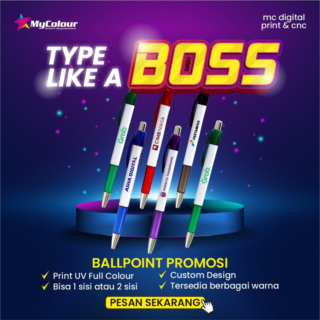 Jual Pulpen promosi | Bolpoin promosi | custom logo full colour print ...