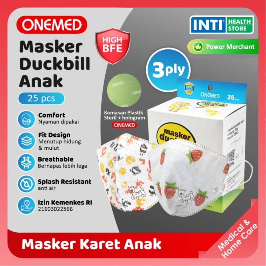 Jual ONEMED Masker Duckbill Anak 3 Ply / Masker Anak / Masker Karet ...