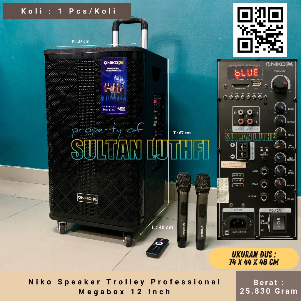Jual Niko Speaker Trolley Professional Megabox 12 Inch | Shopee Indonesia
