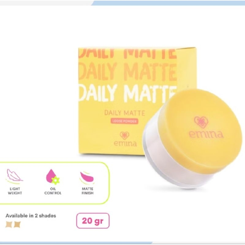 Jual Emina daily matte Loose powder oil control | Shopee Indonesia