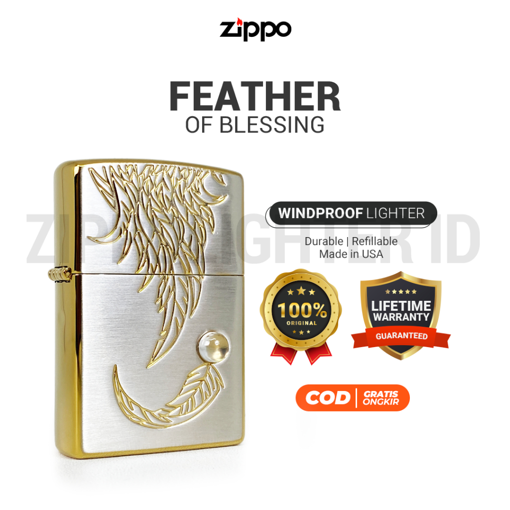 Jual Korek Api Zippo Feather Of Blessing | Shopee Indonesia