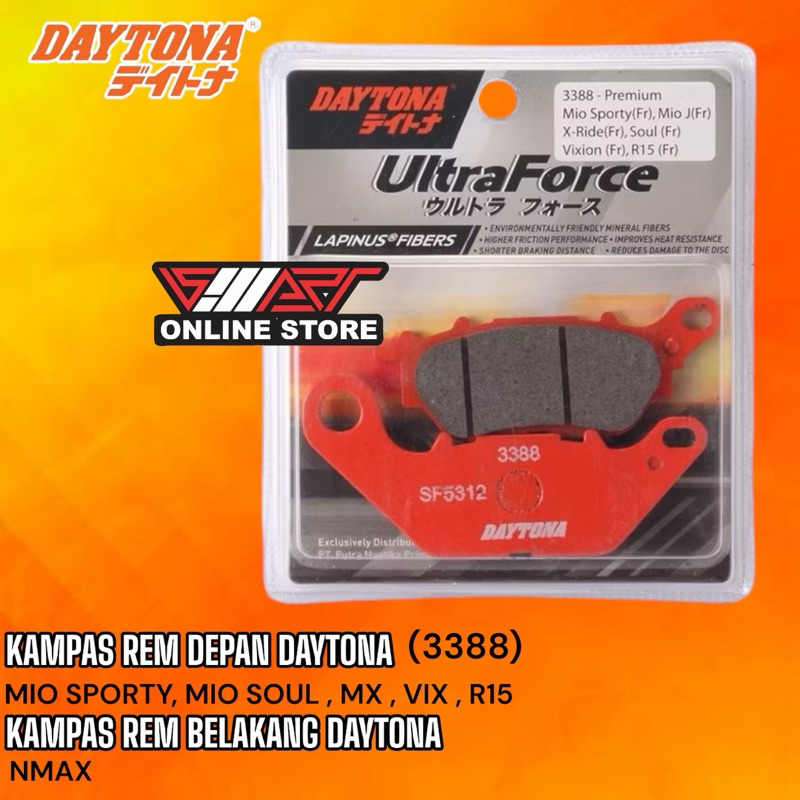 Jual (3388) Kampas Rem Depan Racing Daytona Lapinus Fiber Mio Sporty ...