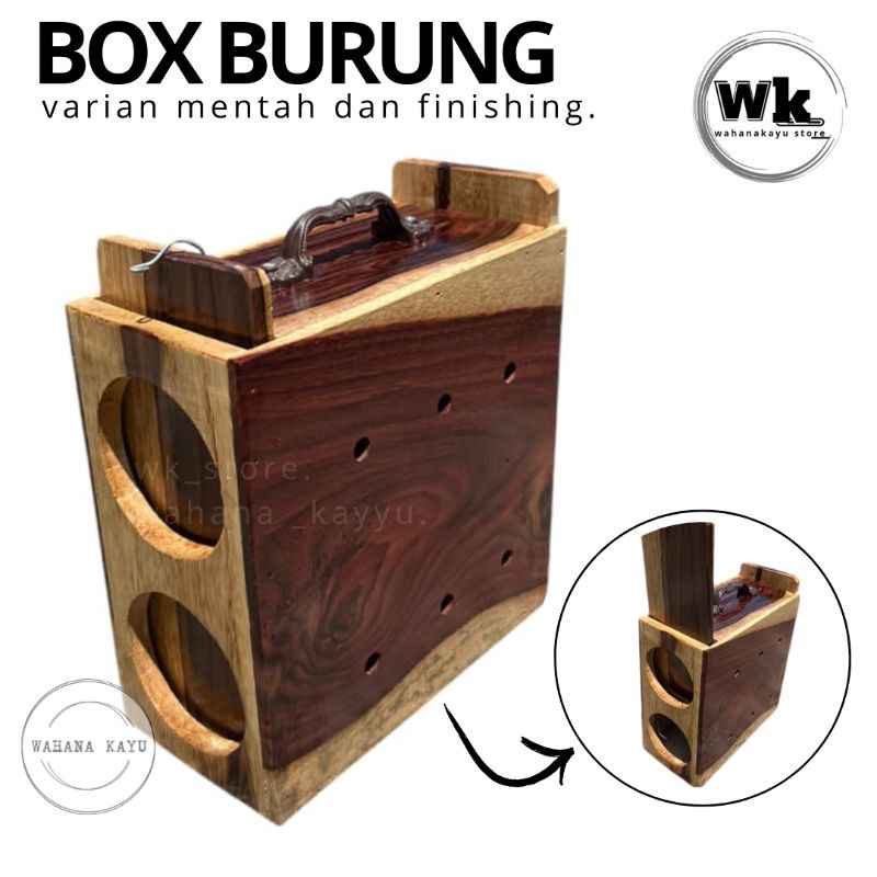 Jual BOX BAWA BURUNG KAYU SONOKELING/ BOX BURUNG DUA TINGKAT PREMIUM ...