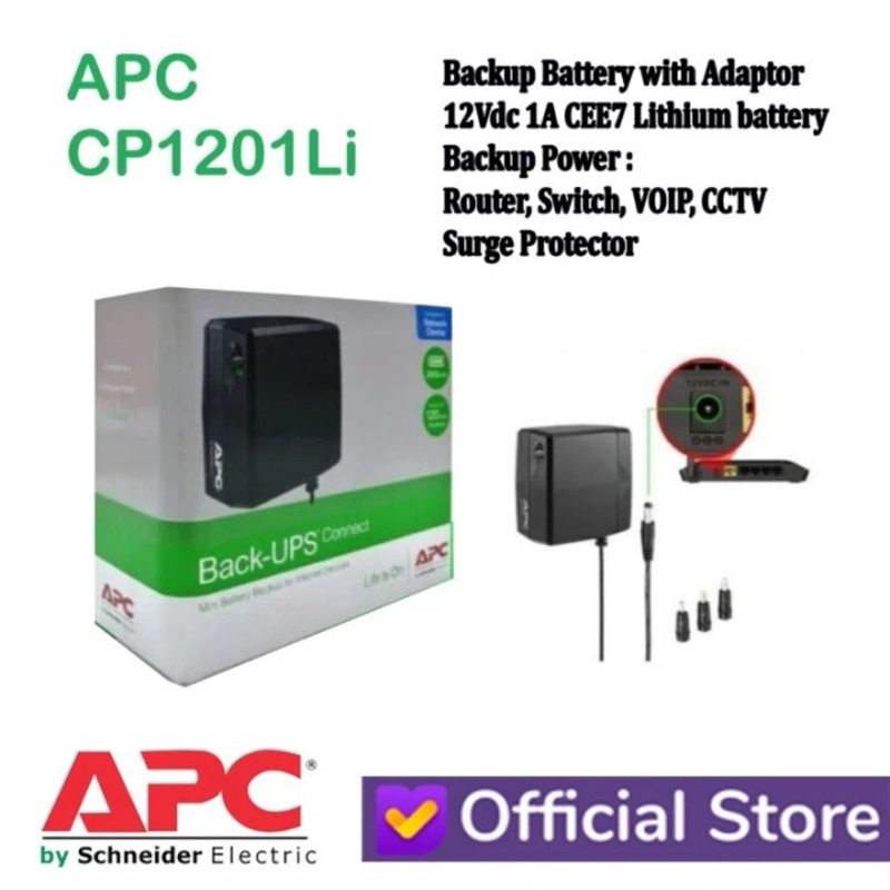 Jual UPS DC APC Back-UPS Connect 12W 12VDC 1A Lithium CP12010LI-GR ...