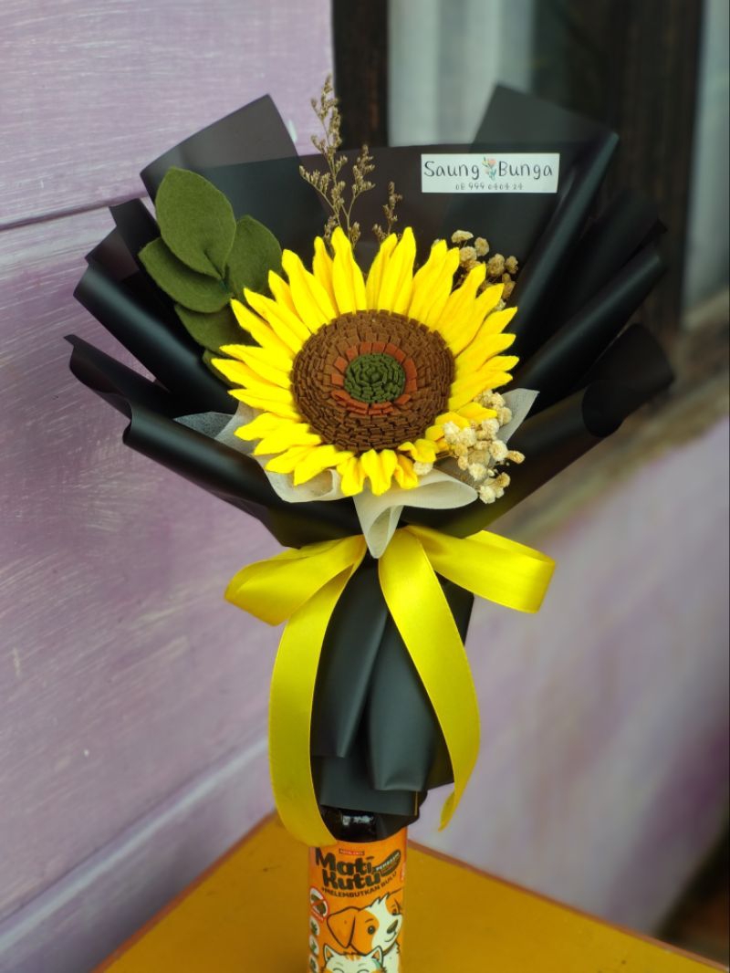 Jual SAUNG BUNGA | Buket bunga flanel felt bouquet bucket matahari ...