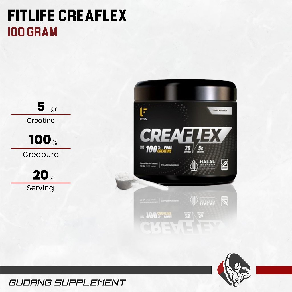 Jual Fitlife Creaflex 100 Gram 20 Servings Creatine Monohydrate ...