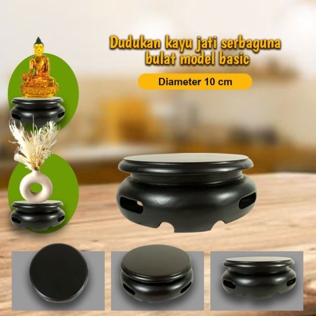 Jual Tempat/Alas Tatakan Dudukan Rupang Patung Jati Basic Bulat 10 cm ...