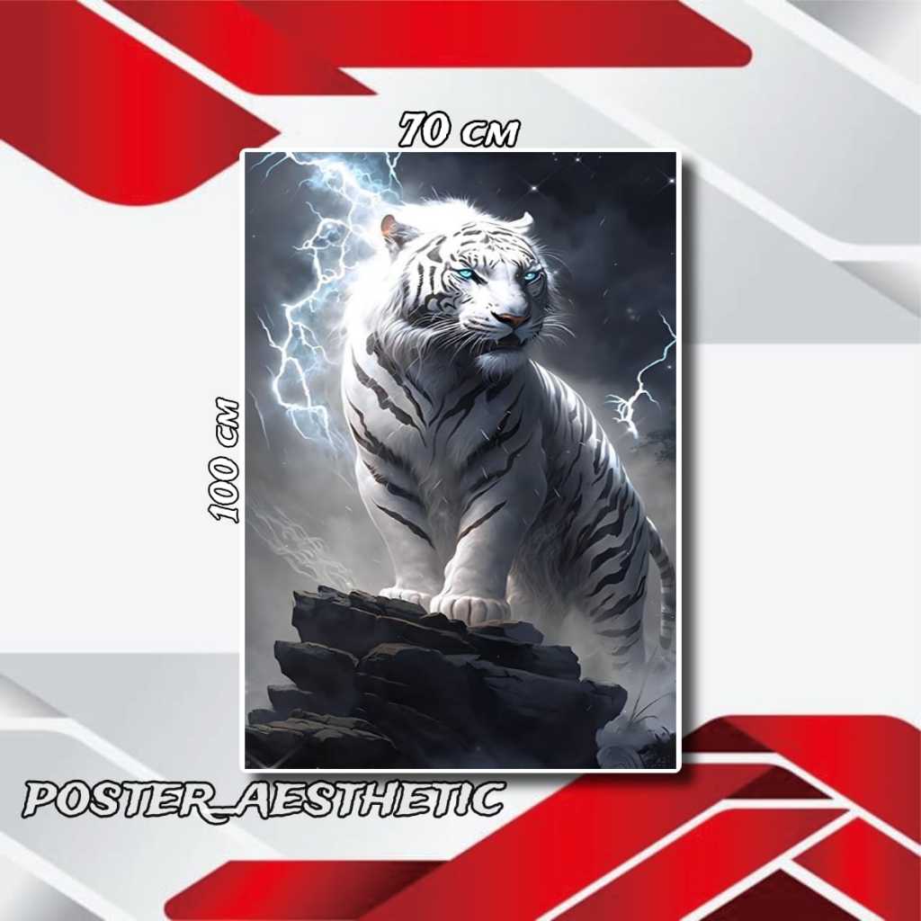 Jual POSTER DINDING JUMBO FOTO HARIMAU PUTIH SUMATRA UKURAN 50X100CM ...