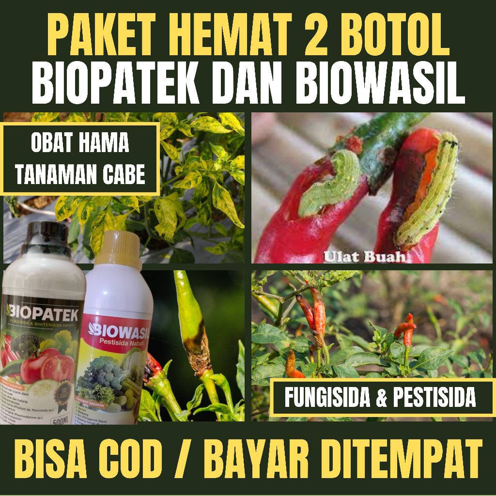 Jual PAKET 2 BOTOL Fungisida & Pestisida BIOPATEK & BIOWASIL Obat Anti ...