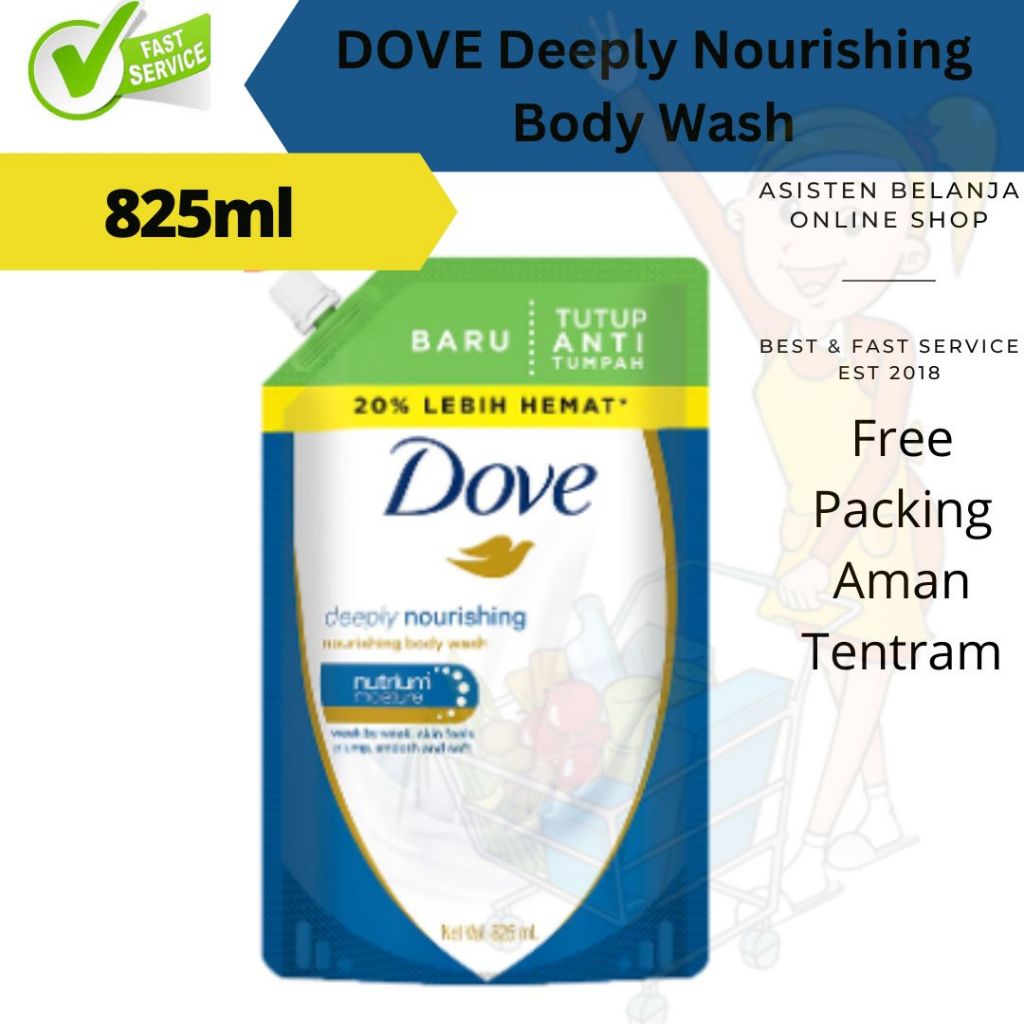 Jual DOVE Deeply Nourishing Body Wash Refill 400 825 850 ml 400ml 825ml ...