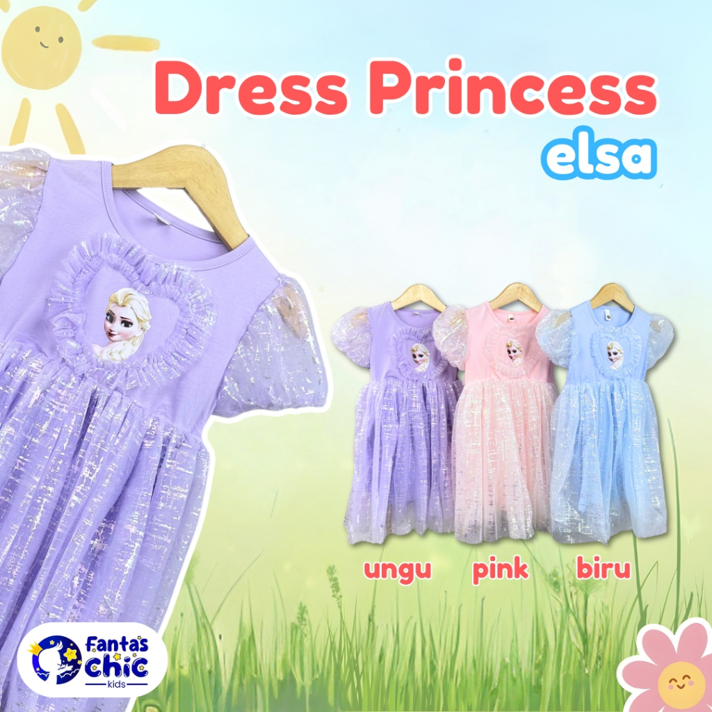 Jual FUNTASCHIC.BABY 2024 Versi 1-9 Tahun Dress Frozen Elsa Gaun anak ...