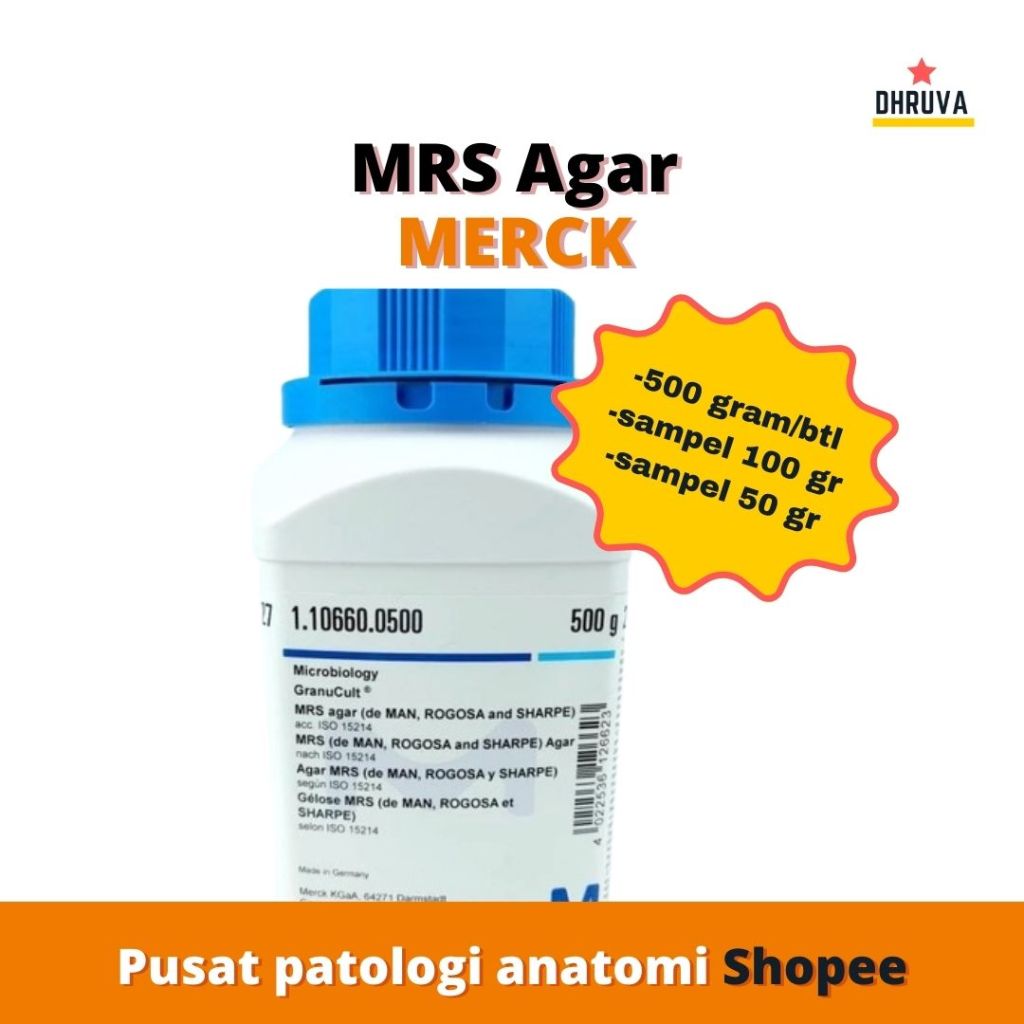 Jual MRS Agar Merck 500 gr/ MRSA / Media MRS Agar Microbiology No ...