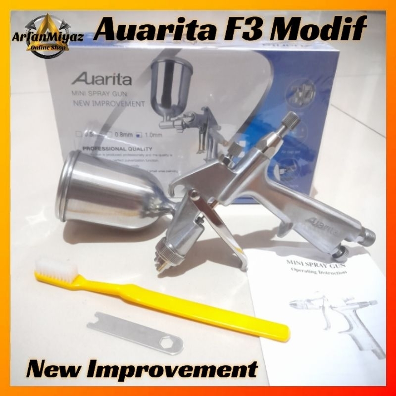 Jual Spray Gun Auarita F3 Standar Modif Nozzle 1,0mm 0,8mm Modif New ...