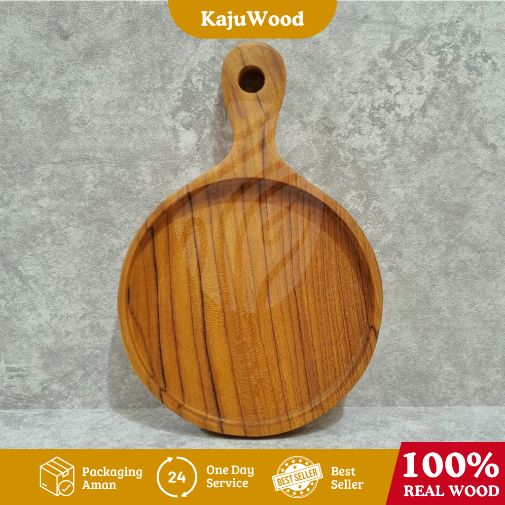 Jual Piring Kayu Pizza Bahan Jati/ Piring Pizza/ Piring Kayu Jati ...