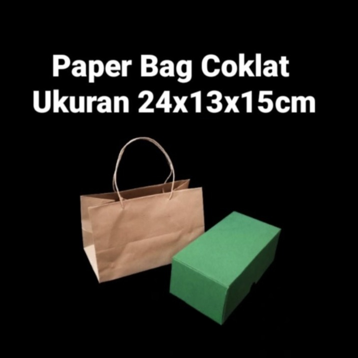 Jual ( 10 pcs ) Tas Coklat Polos Packaging Hadiah Kado Ultah Paperbag ...
