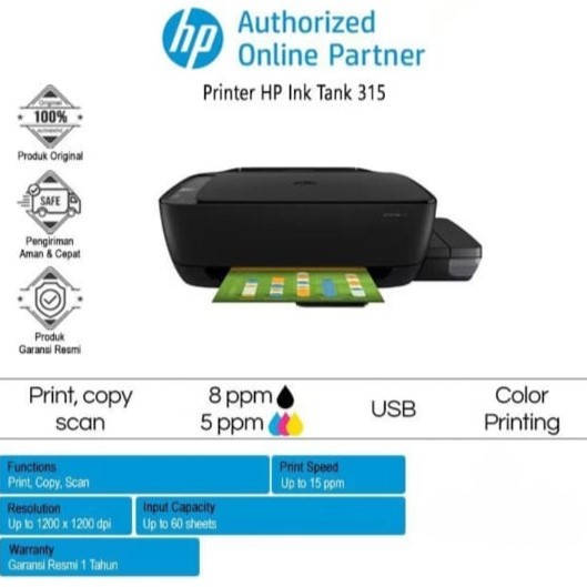 Jual Printer HP Ink Tank 315 All In One Print Copy & Scan | Shopee ...