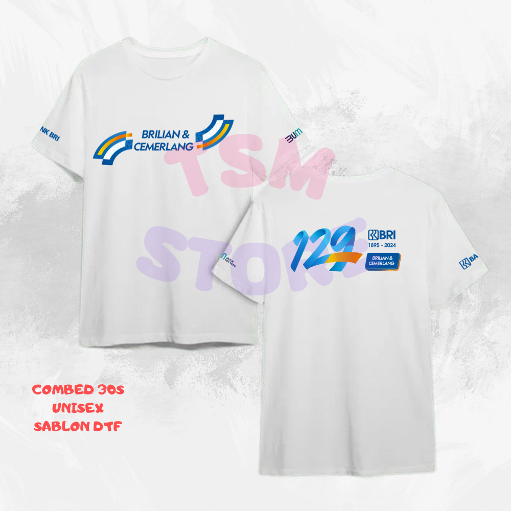 Jual Kaos HUT BRI 129 Tahun Baju Tshirt Dewasa Anak Unisex Bank BRI ...