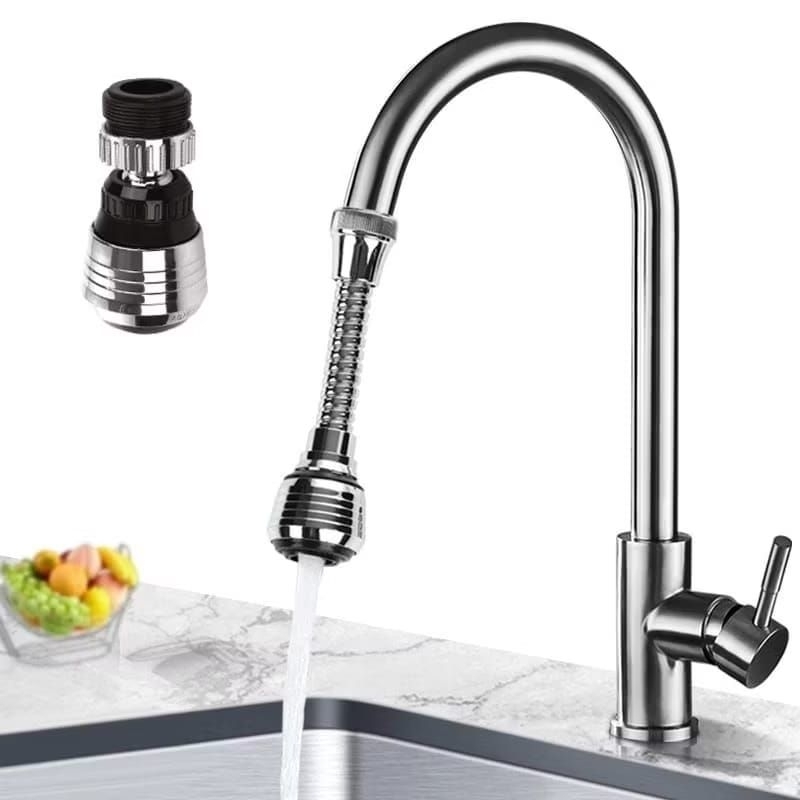 Jual SAMBUNGAN KRAN AIR BESI FLEKSIBEL ROTASI 360 DERAJAT FAUCET ...