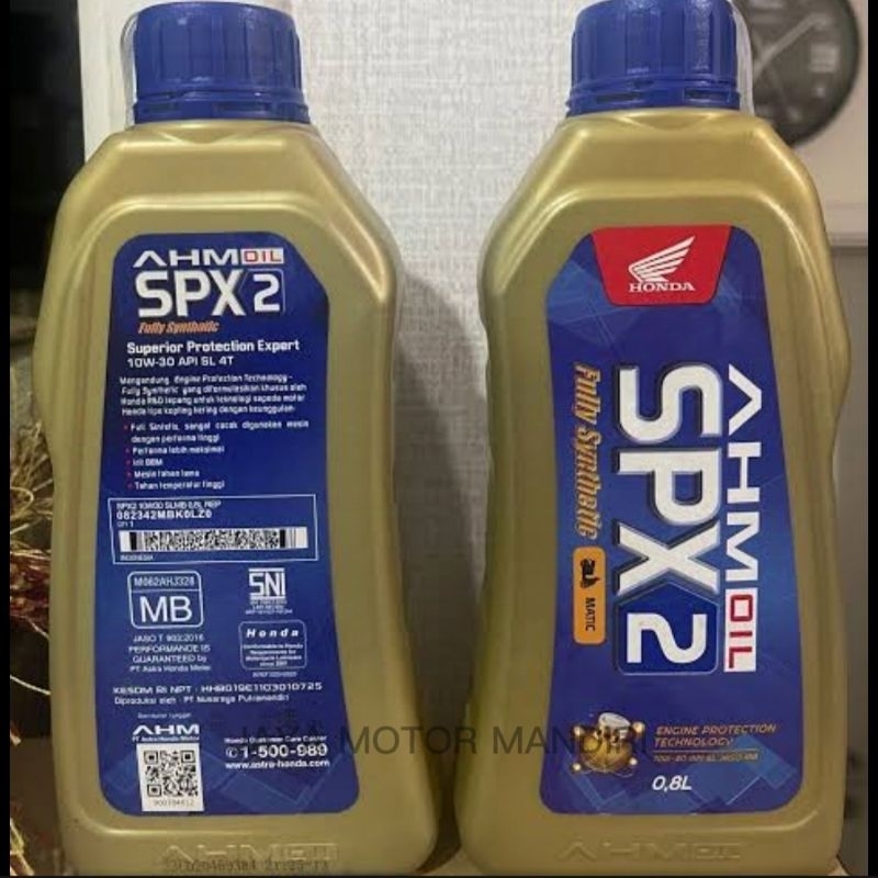Jual OLI SPX2 AHM HONDA 10W-30 800ml Full synthetic Oil Original Motor ...