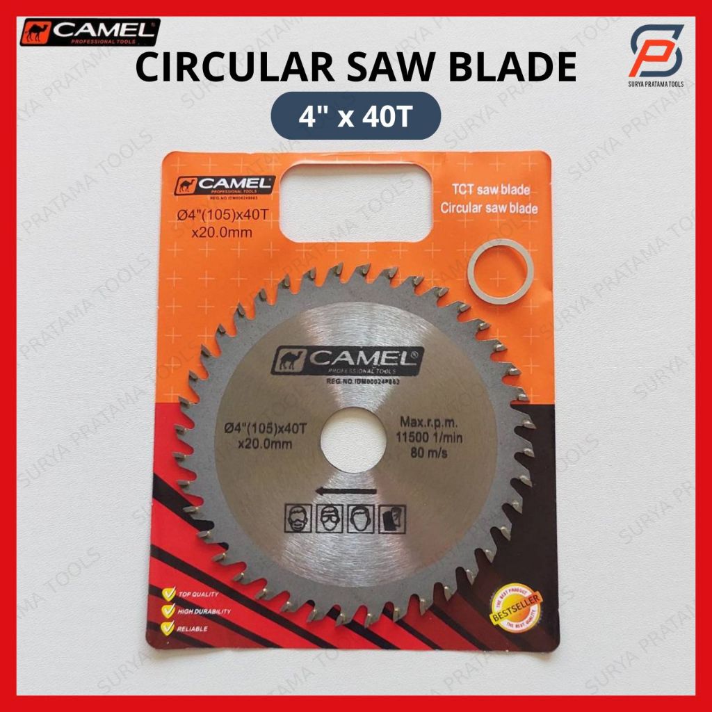 Jual Mata Gergaji Kayu 4 Inch x 40T Camel / Mata Potong Circular Saw ...