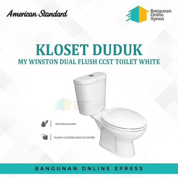 Jual KLOSET DUDUK AMERICAN STANDARD MY WINSTON DUAL FLUSH CCST WHITE ...