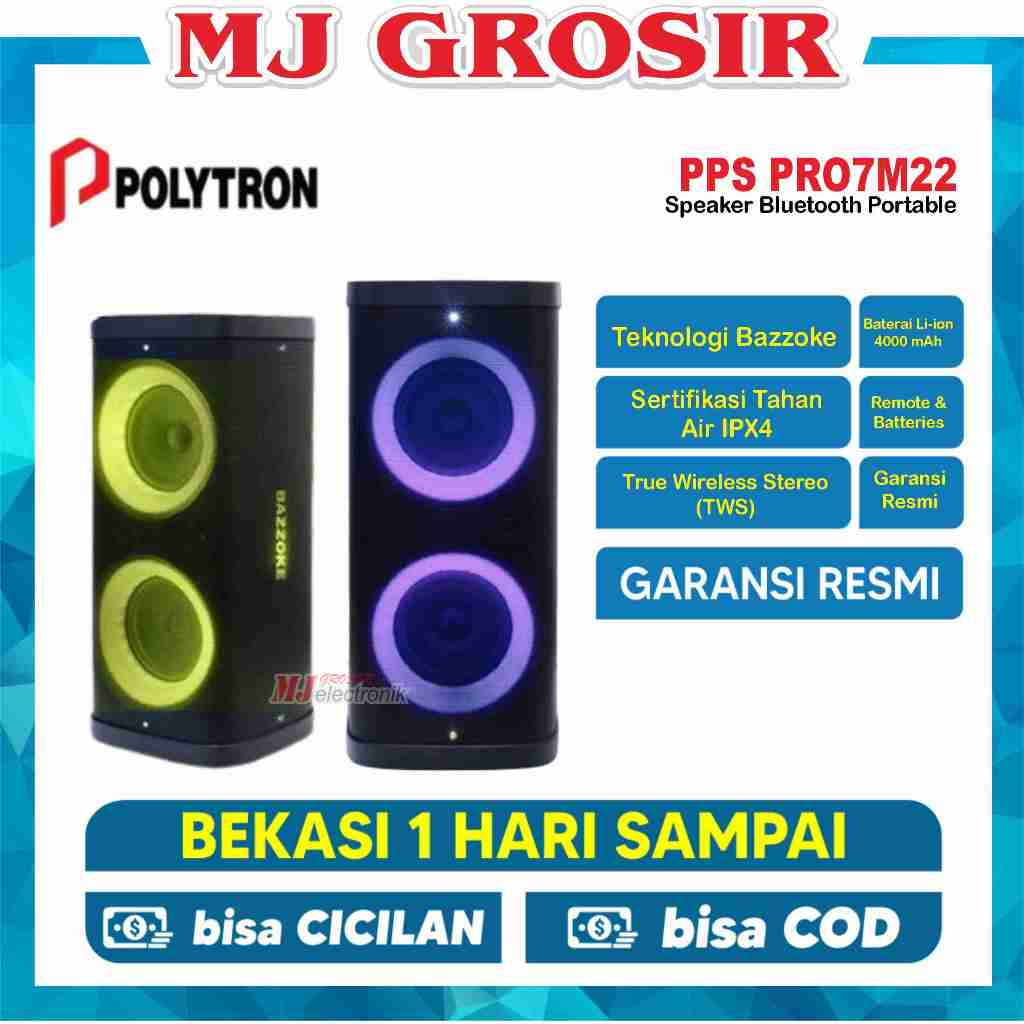 Jual POLYTRON PARTYMAX SPEAKER BLUETOOTH PORTABLE WIRELESS KARAOKE PPS PRO 7M22 | Shopee Indonesia