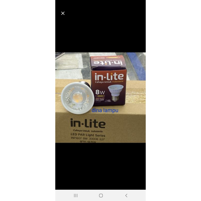 Jual Lampu bohlam led par light 8watt kuning warm white inlite INP1607 ...