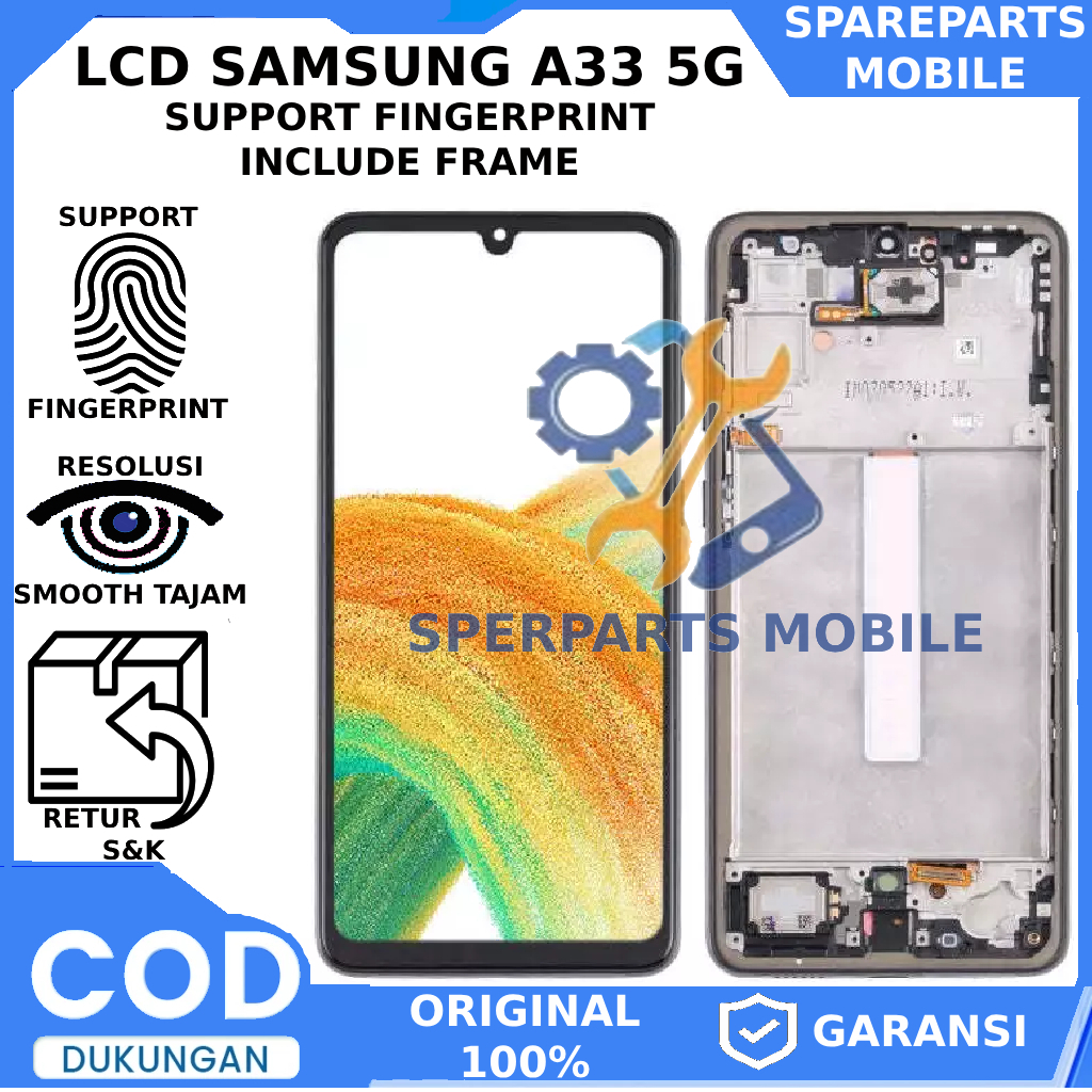 Jual LCD TOUCHSCREEN SAMSUNG A33 5G ORIGINAL SUPPORT FINGERPRINT ...
