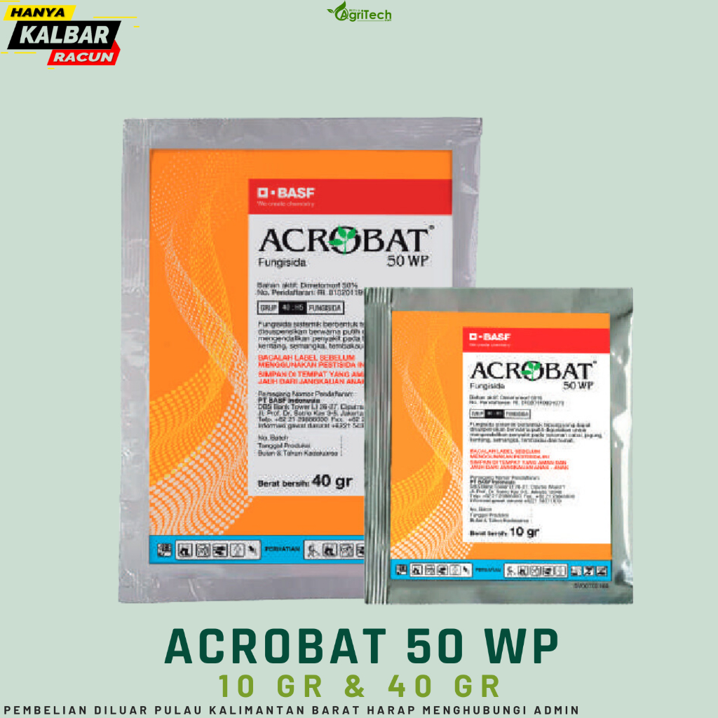Jual FUNGISIDA ACROBAT 50 WP 10 GR & 40 GR BUSUK DAUN BASF (KEMASAN BARU) | Shopee Indonesia
