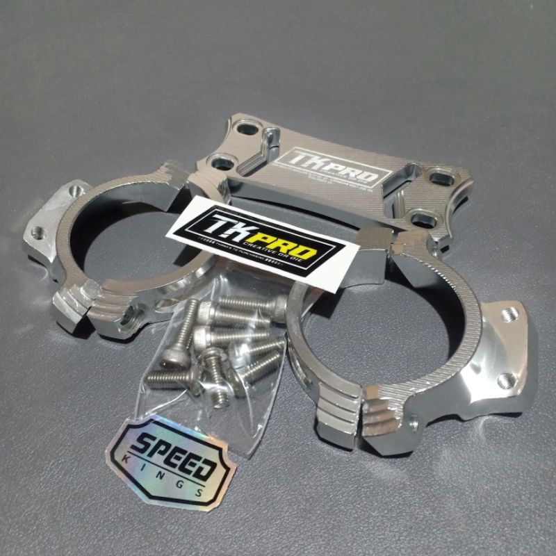 Jual BORGOL SHOCK DEPAN SET RX-KING TK-PRO RACING CNC SILVER | Shopee ...