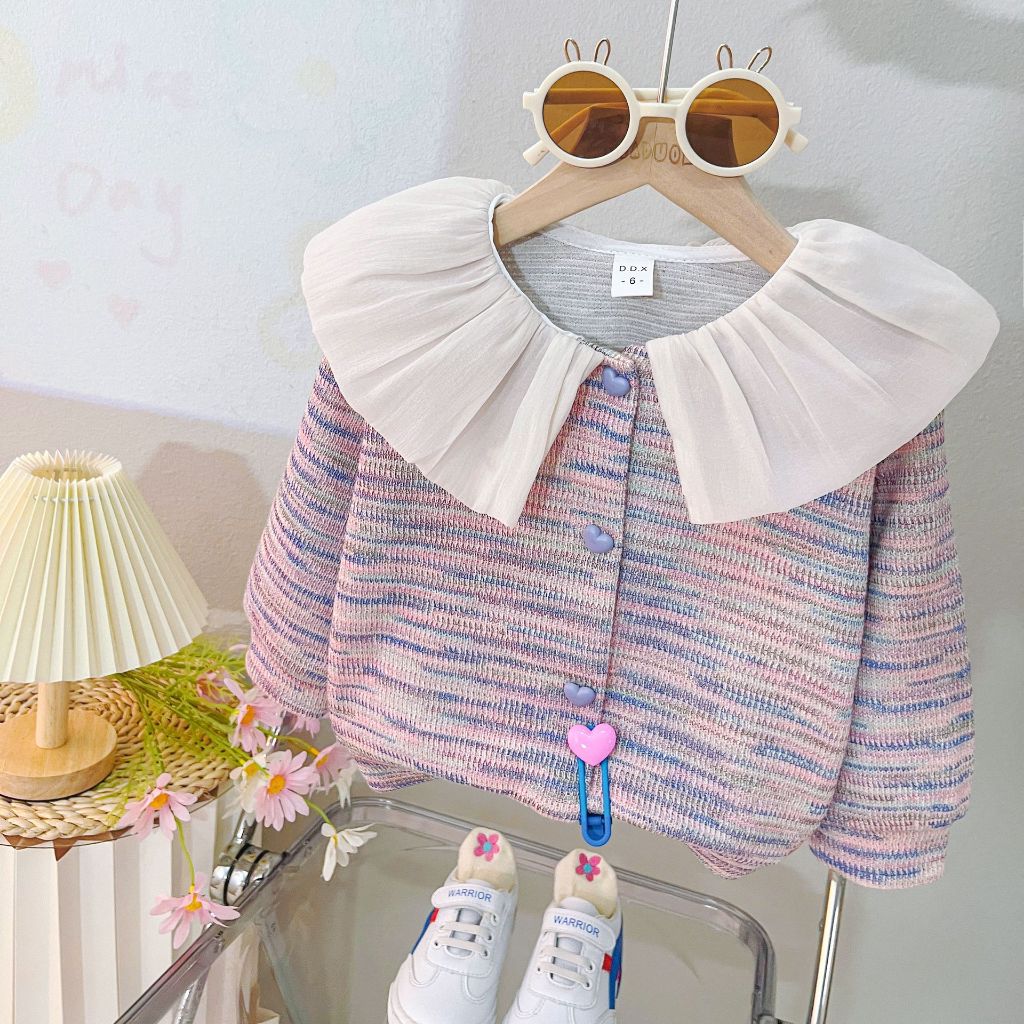 Jual C24 Cardigan / jaket rajut anak dan bayi perempuan motif kerah ...