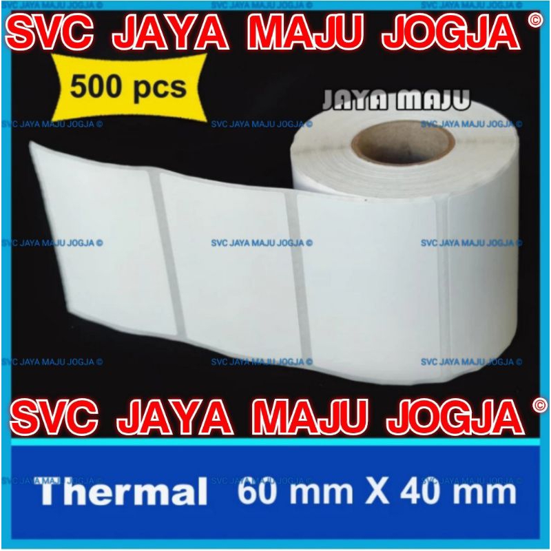 Jual PROMO KERTAS THERMAL STIKER THERMAL 60X40MM 6 X 4 CM ISI 500 PCS ...
