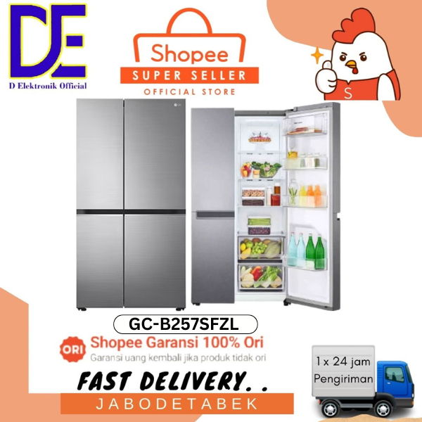 Jual LG GC-B257SFZL KULKAS SIDE BY SIDE 694 LITER 4 PINTU GC-B257SFZL / GC B257 SFZL ...