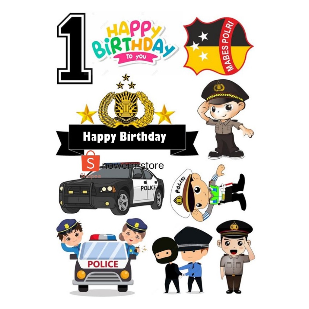 Jual Topper Cake Tema POLISI Custom/Topper police ULTAH | Shopee Indonesia
