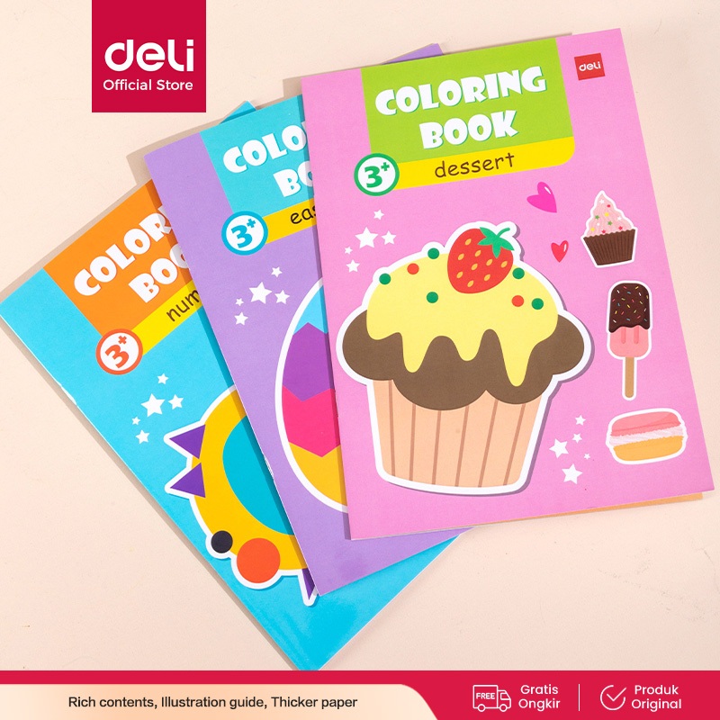 Jual Deli Buku Mewarnai Ekstra Besar / Coloring Book 16 Macam Gambar ...