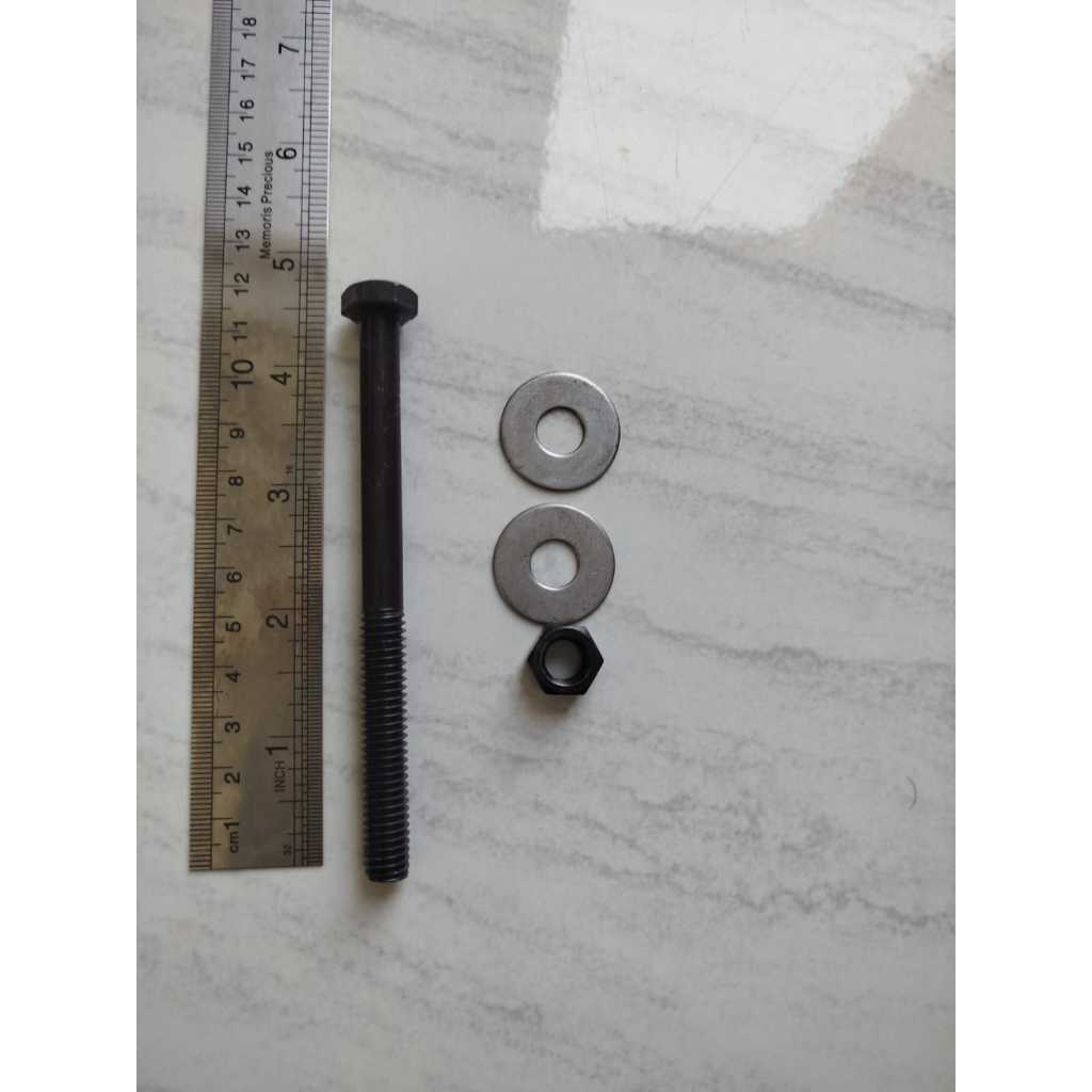 Jual Baut Mur Hitam UNC 3/8" x 4 1/2" (15 cm) Kunci 14 / Baut Besi ...