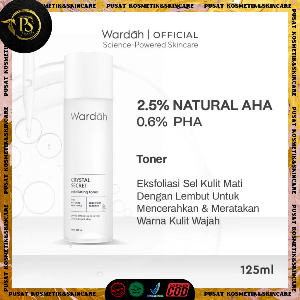 Jual Wardah Crystal Secret Exfoliating Toner with Natural AHA+PHA l ...