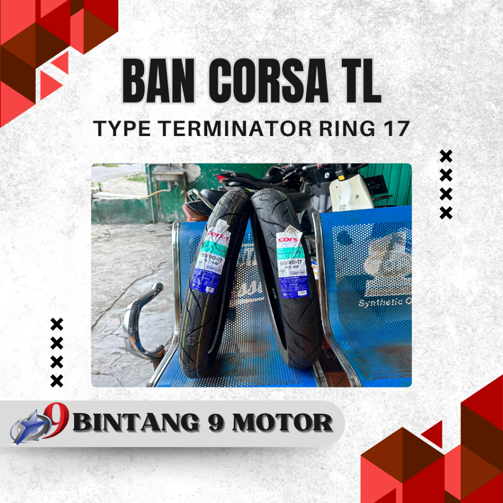 Jual BAN CORSA TL TYPE TERMINATOR RING 17 UKURAN 80/80 90/80-BINTANG ...