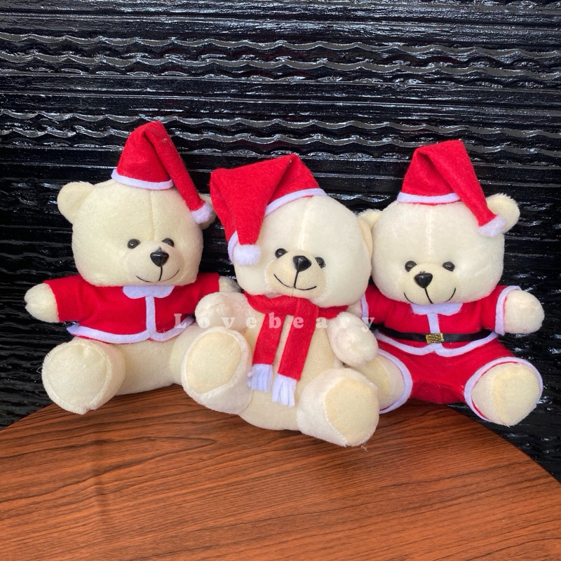 Jual Boneka Natal 15 cm Boneka Santa Teddy Bear | Shopee Indonesia