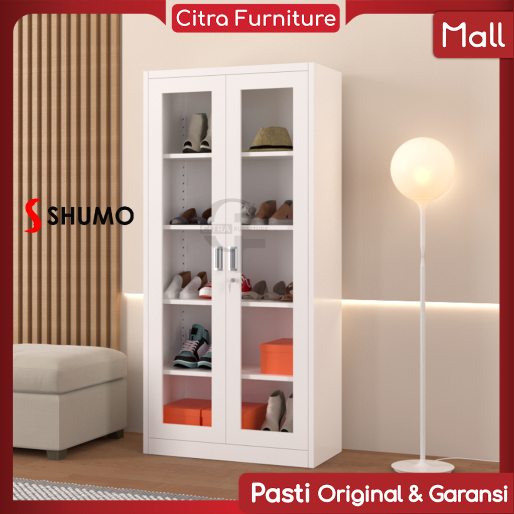 Jual Citra Furniture SHUMO Lemari Kabinet Rak Sepatu Besi Swing Kaca ...