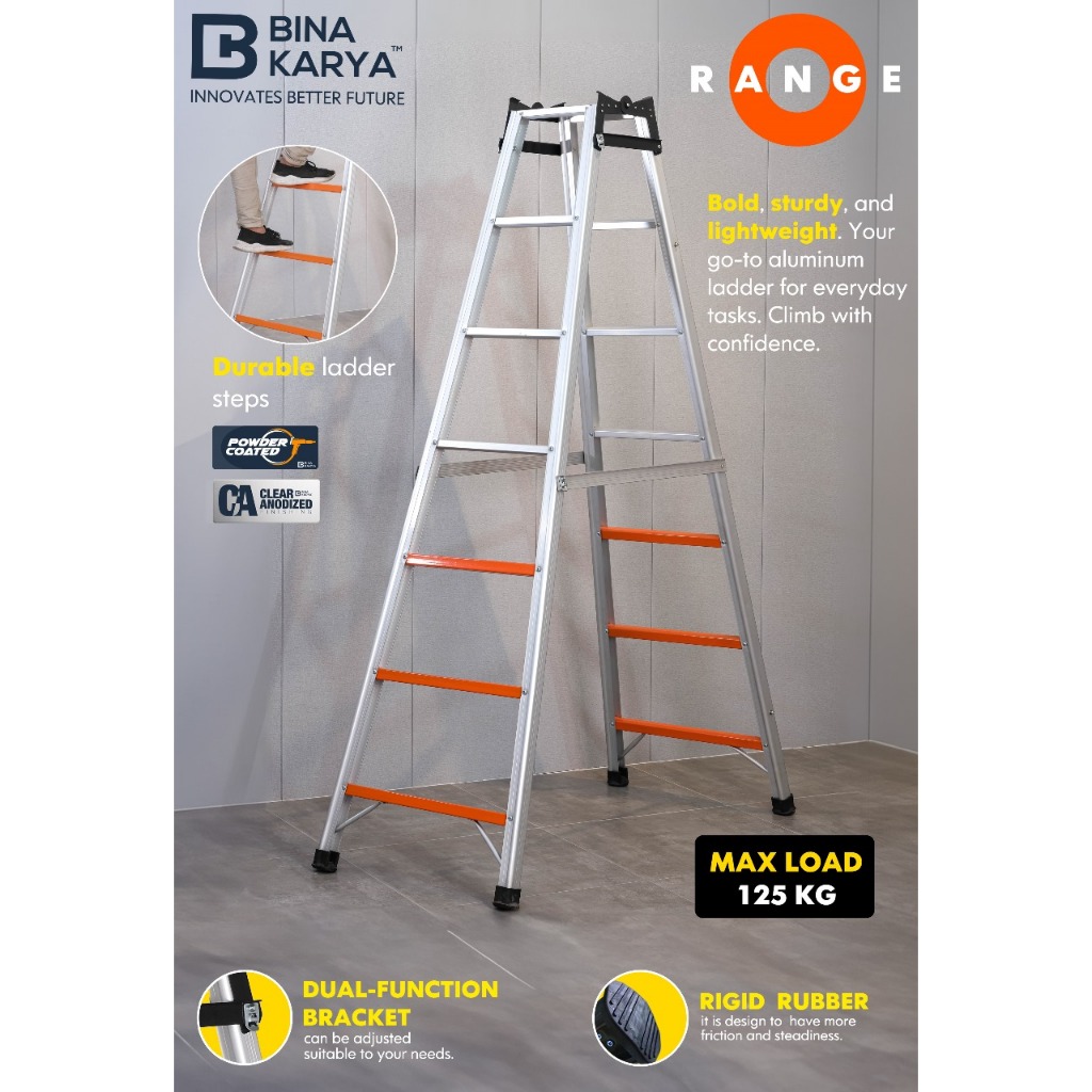 Jual Tangga Lipat Aluminium/Tangga Orange Binakarya Ukuran 2 Meter ...