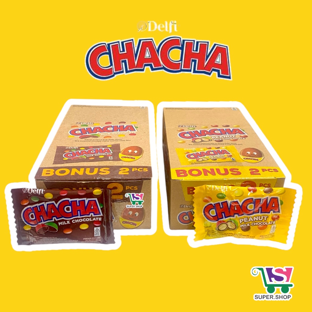 Jual Delfi CHACHA Milk Chocolate / Peanut (isi 20 pcs) . Cokelat CHA CHA | Shopee Indonesia