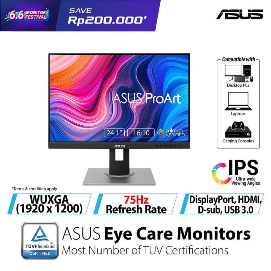 Jual ASUS ProArt Display PA248QV Professional Monitor | Shopee Indonesia