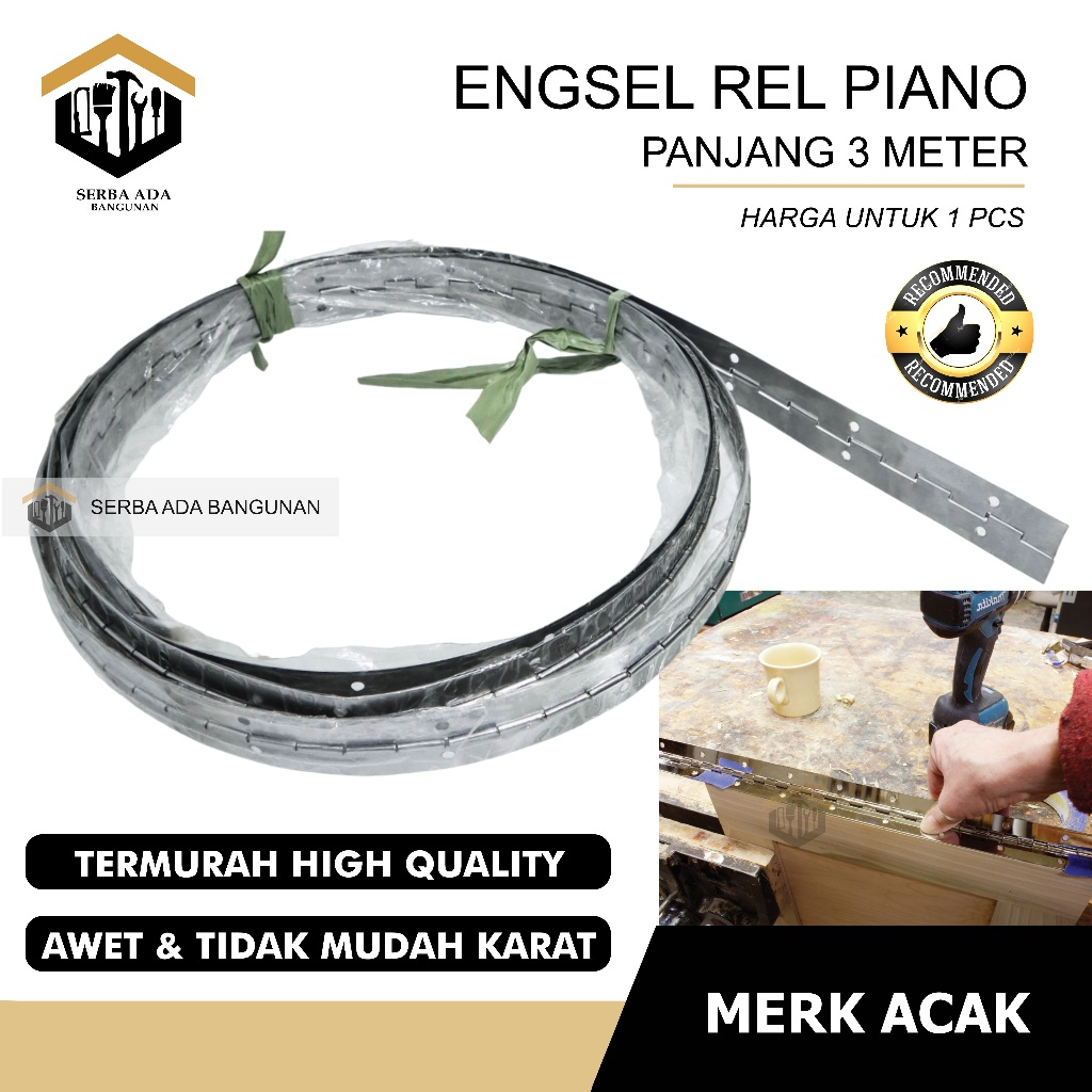 Jual SAB Engsel Piano 3 Meter / Engsel Lemari besi dapur / ENGSEL ...