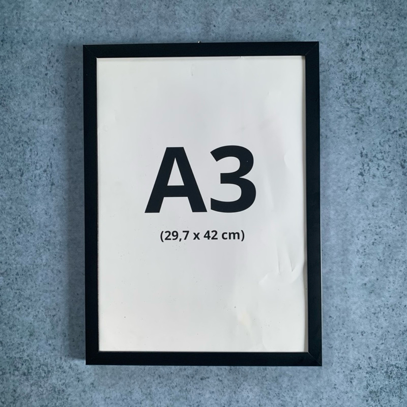 Jual Bingkai Pigura kosongan hitam frame fiber ukuran A3 (42x29,7cm) | Shopee Indonesia