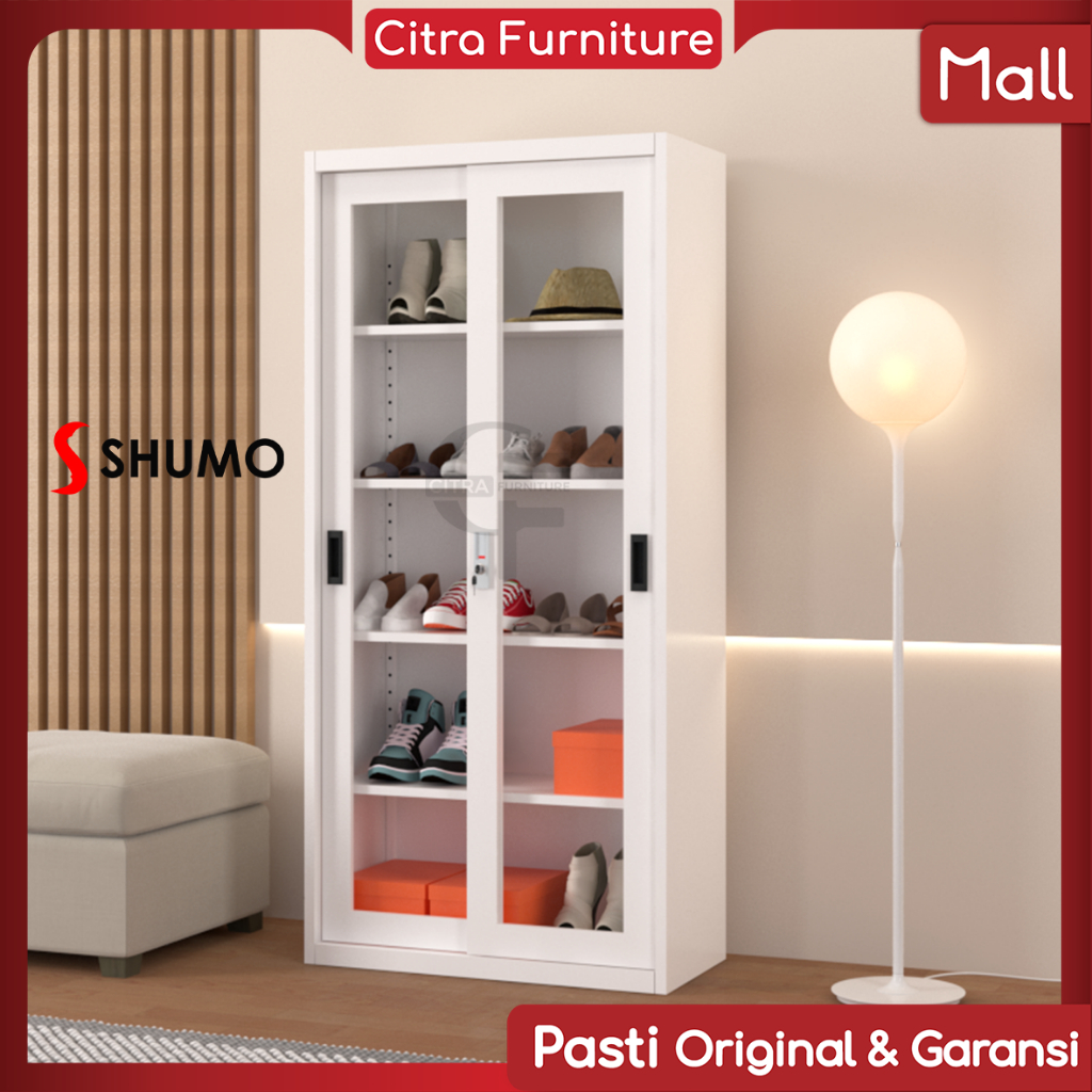 Jual Citra Furniture SHUMO Lemari Kabinet Rak Sepatu Besi Sliding Kaca ...